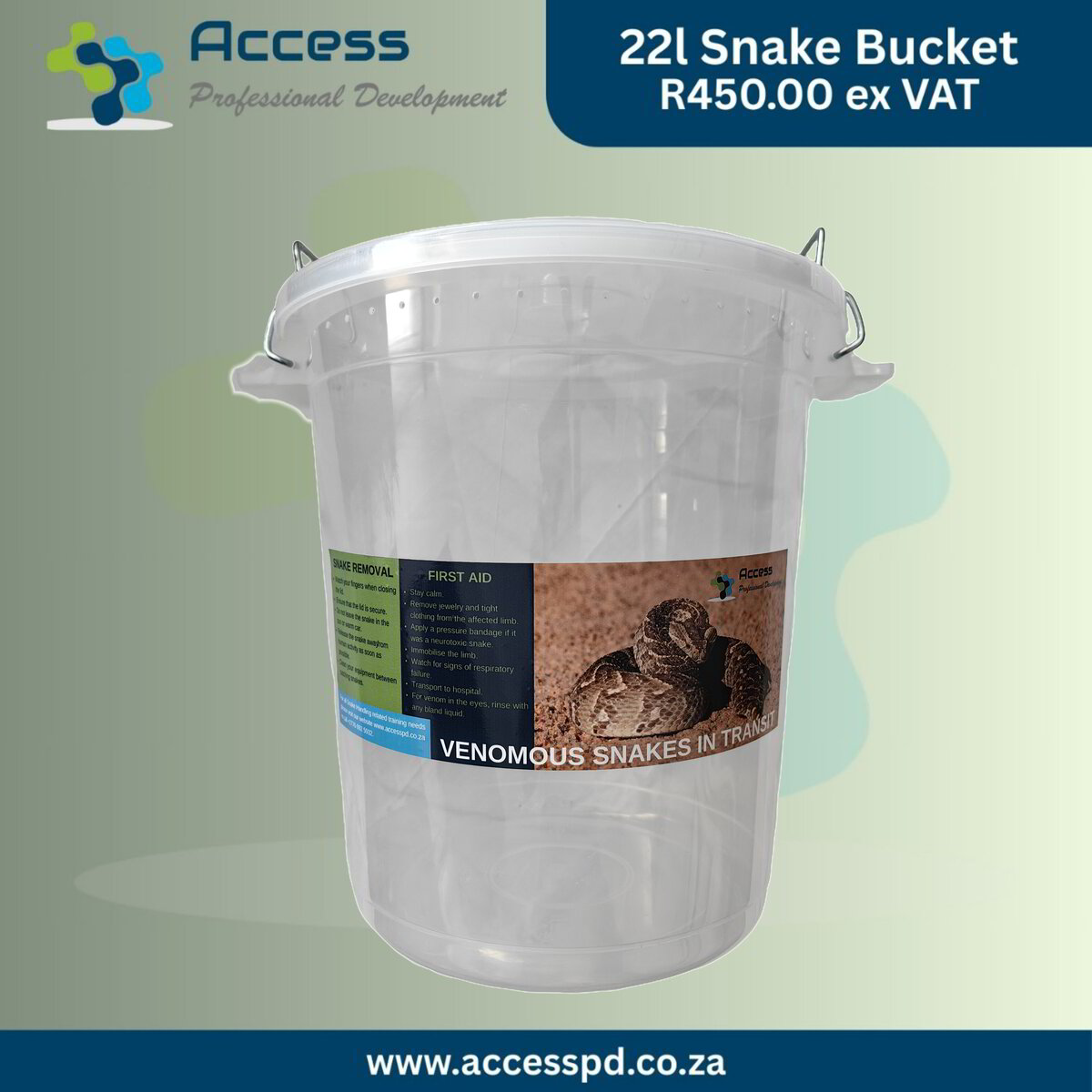 22L Plastic Snake Bucket