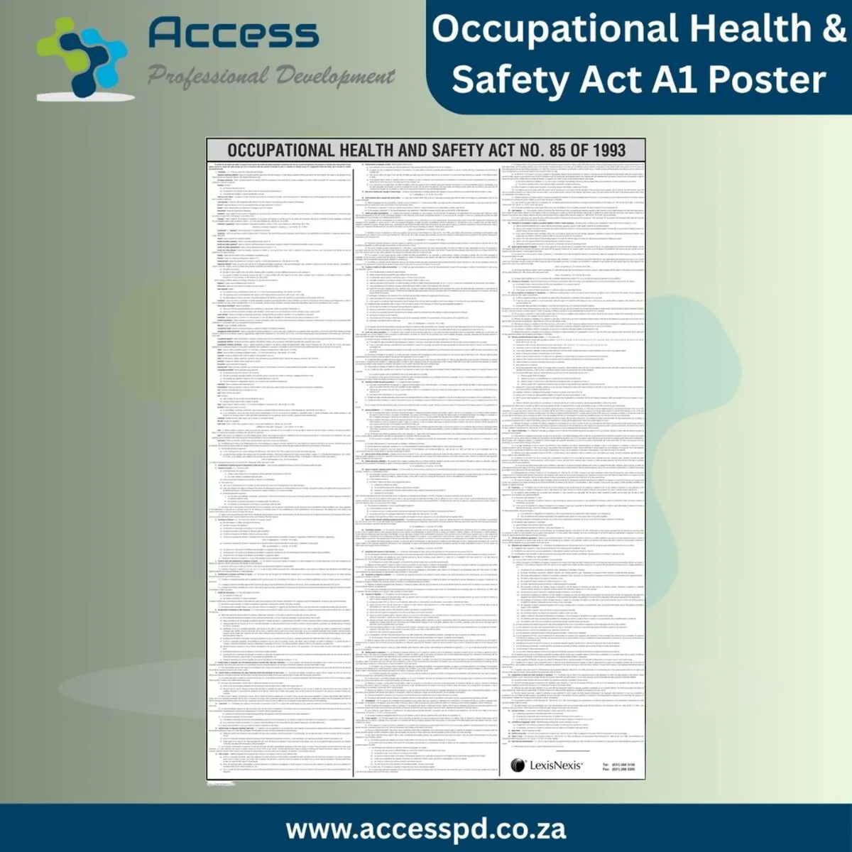 Occupational Health & Safety Act 85 of 1993 A1 Laminated Poster