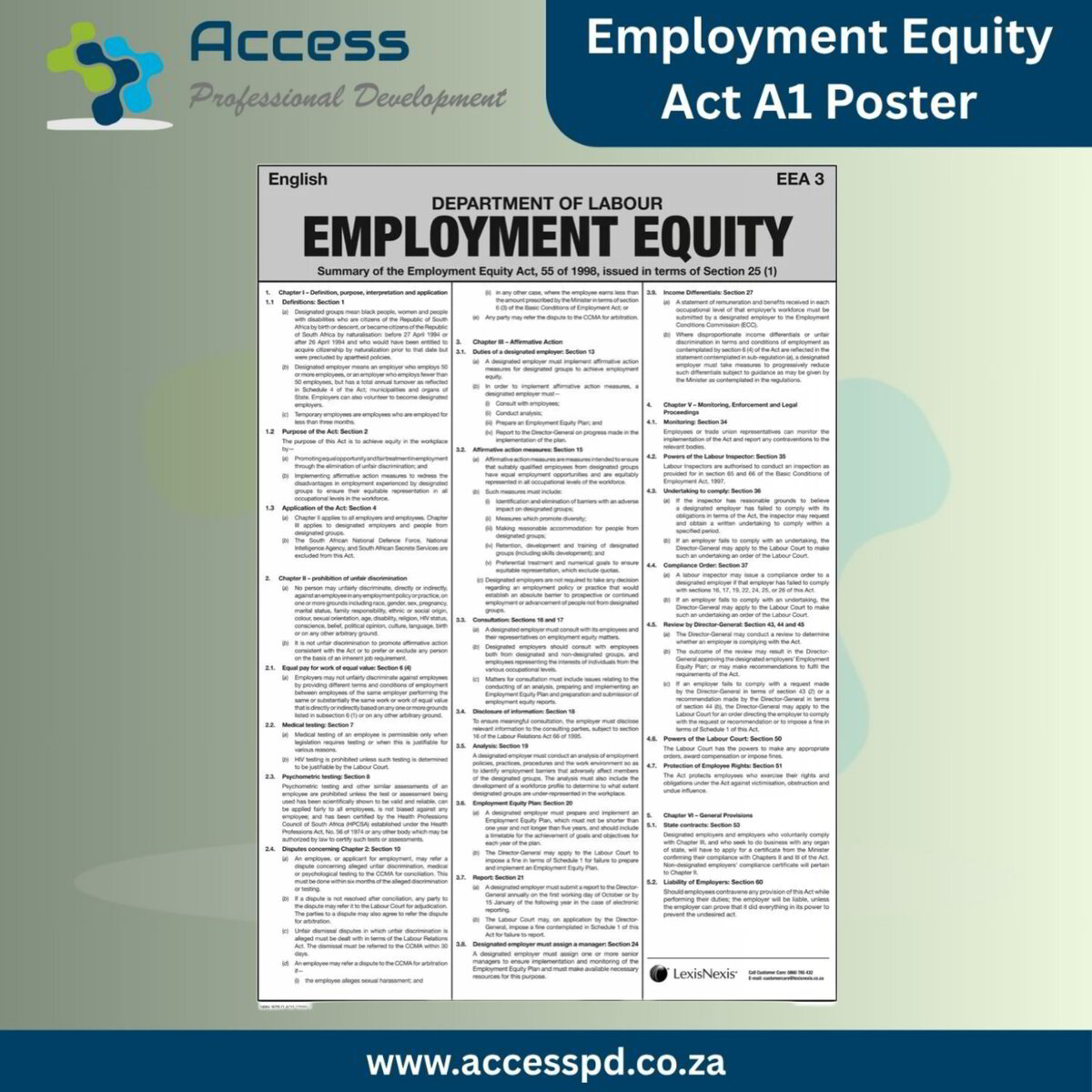 Employment Equity Act A1 Laminated Poster