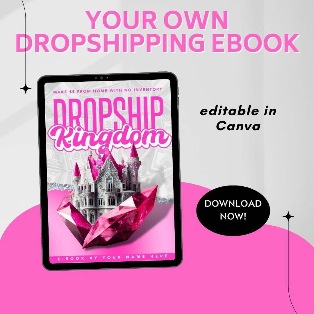 Personalize dropshipping ebook with Canva! Create unique designs.