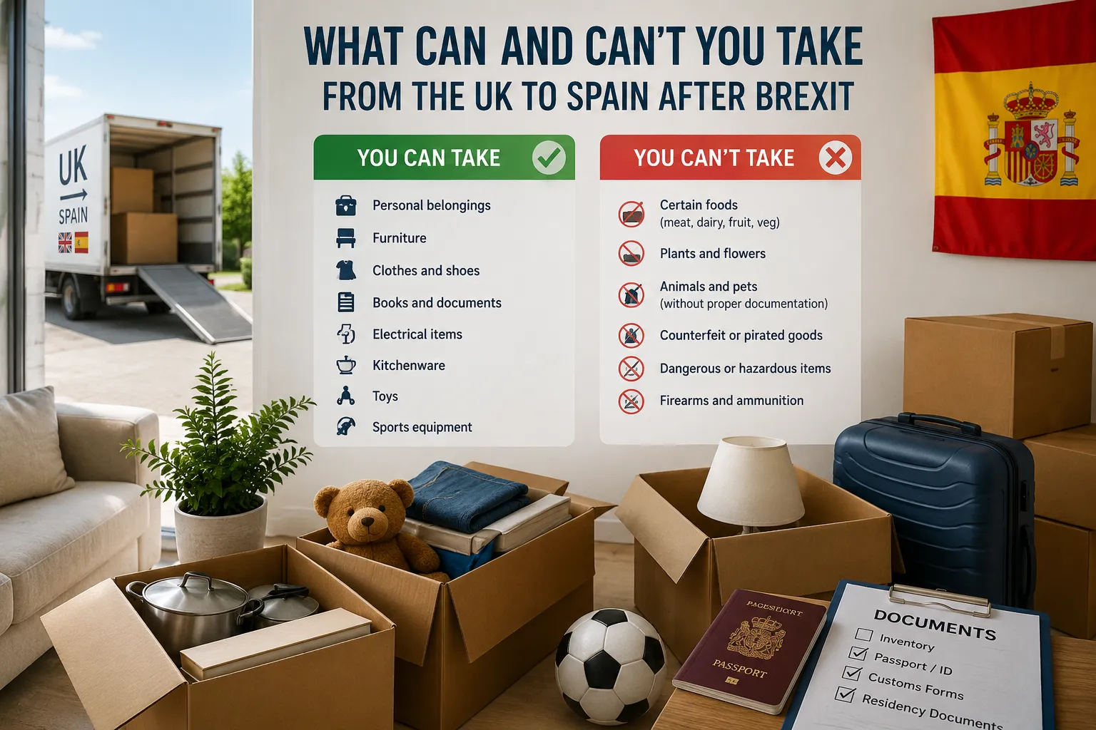 What Can and Can’t You Take from the UK to Spain After Brexit?