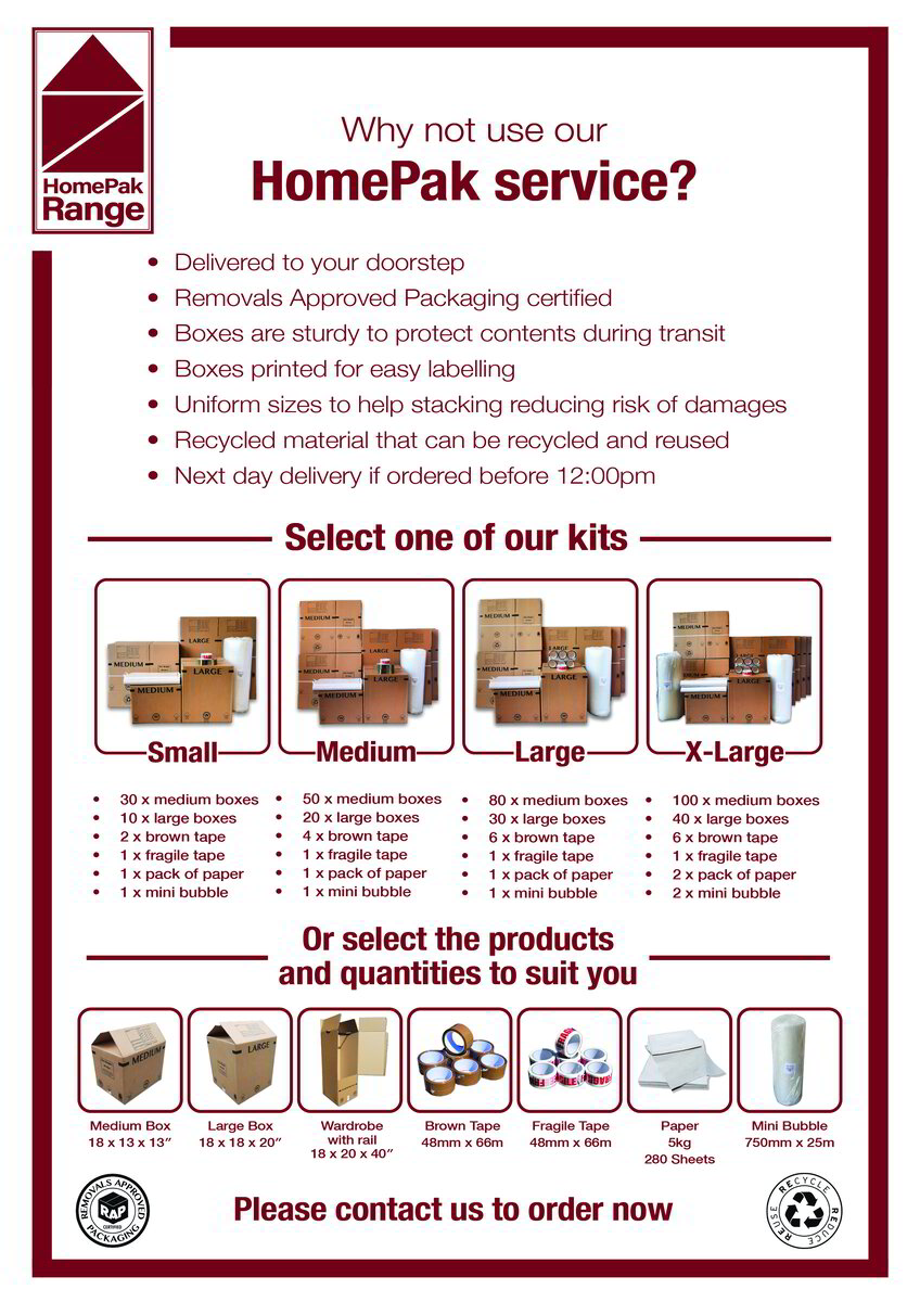 Packing Materials for Removals | Boxes, Tape & Bubblewrap | Free Delivery