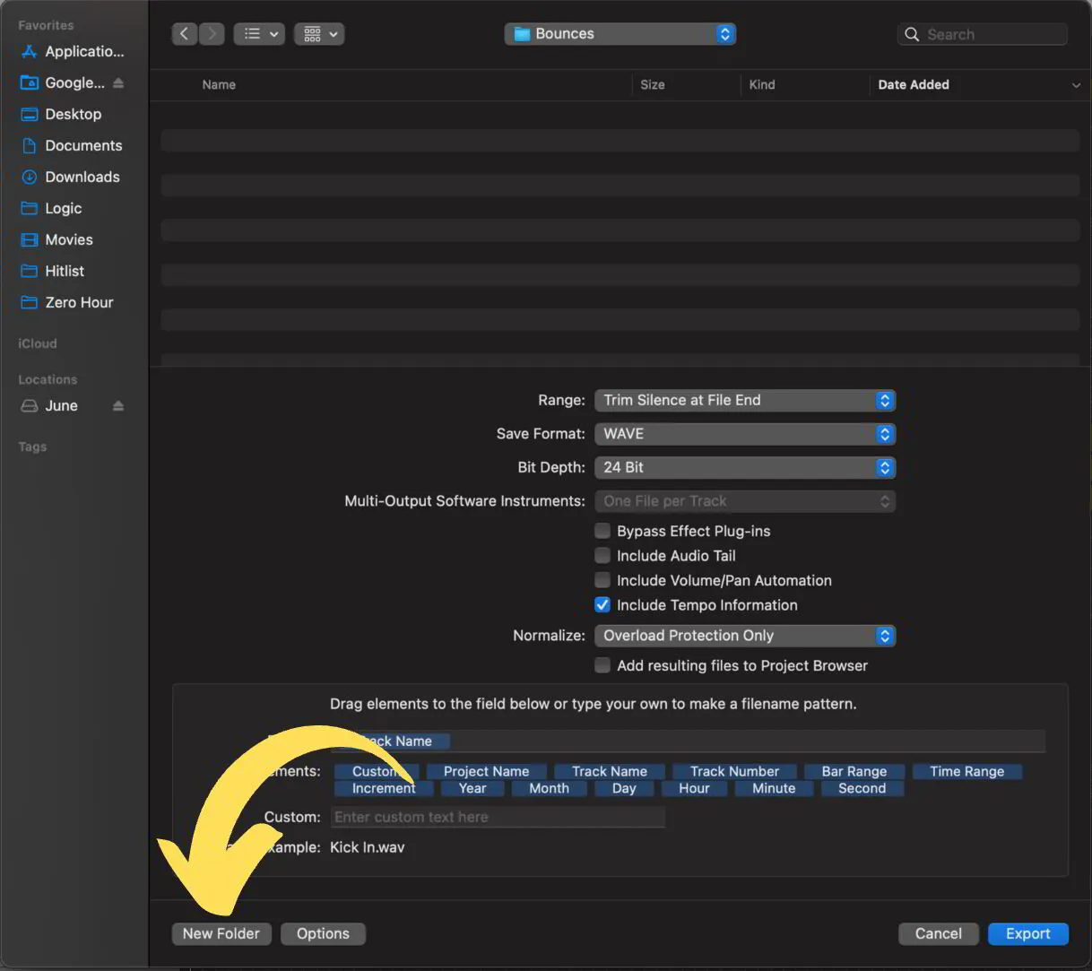 Logic Pro X: How To Export All Audio Files