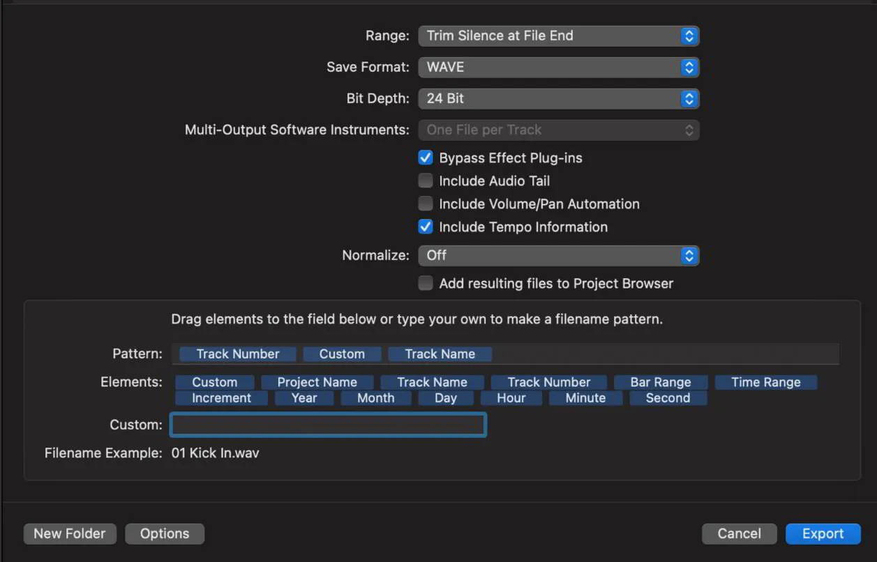 Logic Pro X: How To Export All Audio Files
