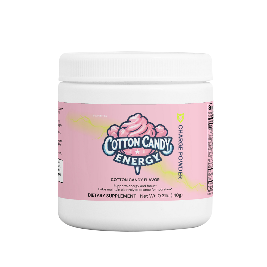WHEALTHY Charge Powder - Cotton Candy Flavor - Energy Boost