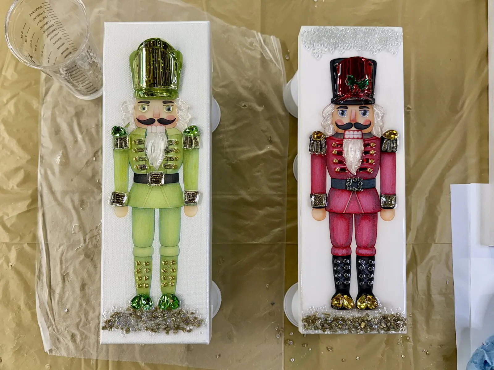Red Nutcracker in Glass and Resin