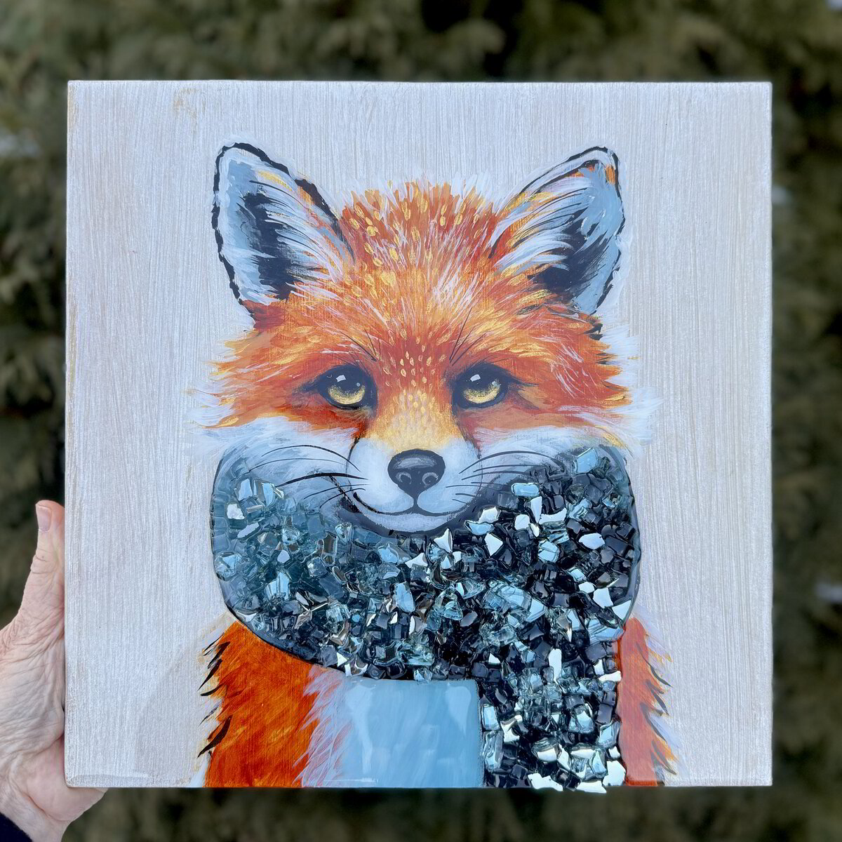 Whimsical Fox in Glass and Resin