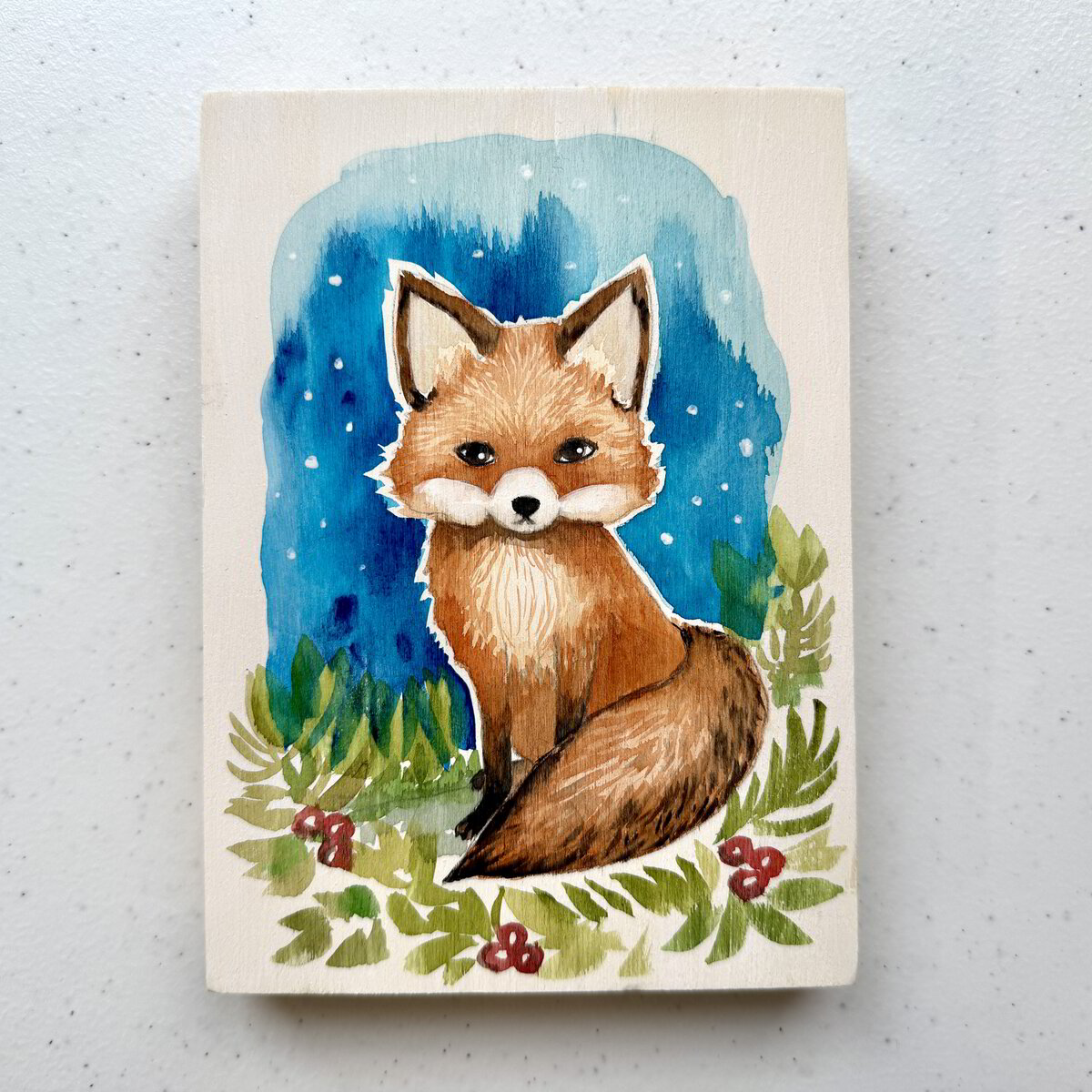 Winter Fox – Original Acrylic Painting by Agnes Friedlander | 5x7 Artwork