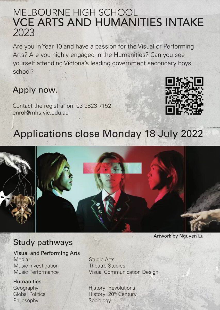 Melbourne High School VCE ARTS AND HUMANITIES INTAKE 2023