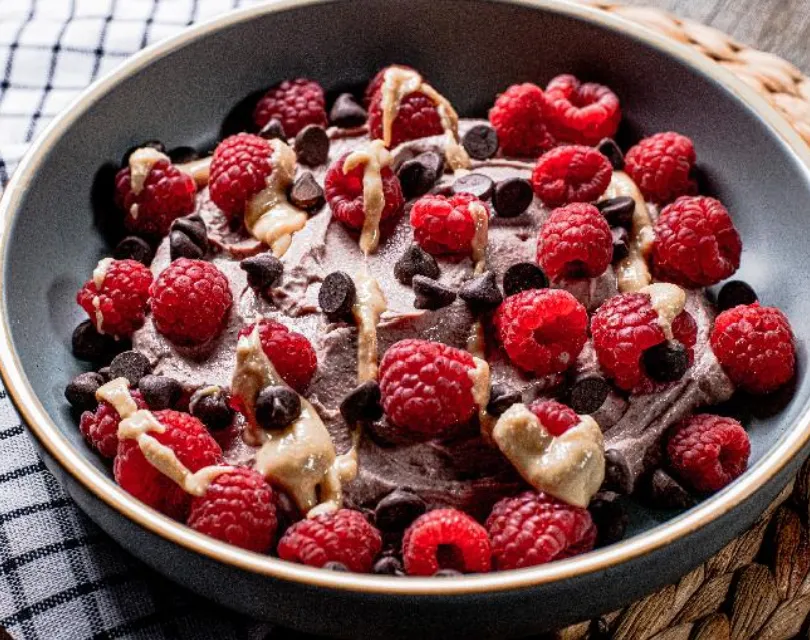 High Protein Raspberry Yogurt Bowl