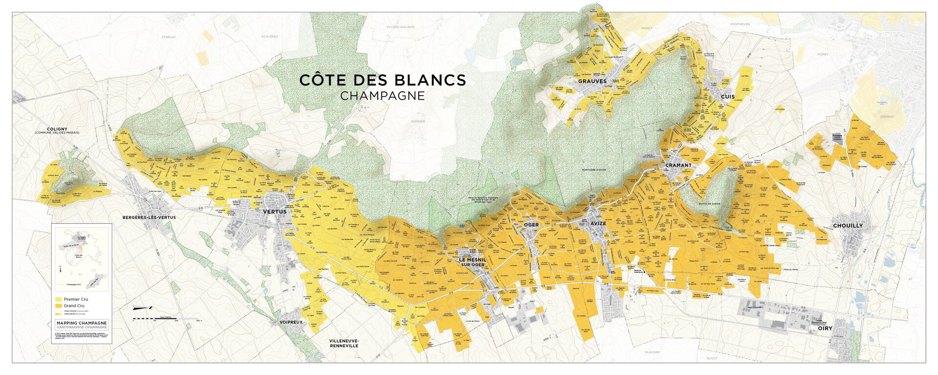 Champagne Map - Côte des Blancs