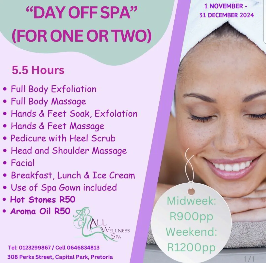 All Wellness Spa | Monthly Day Spa Specials in Pretoria