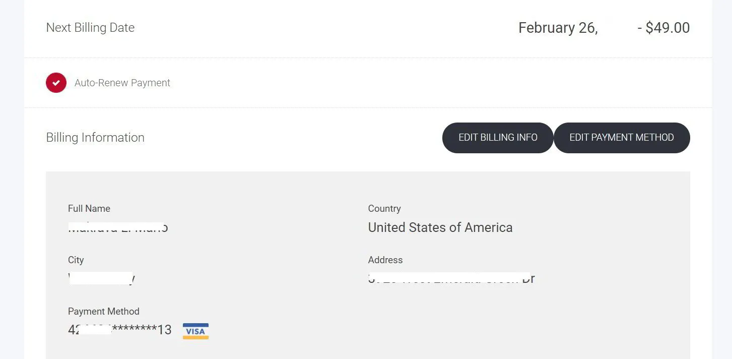How to change your billing information?