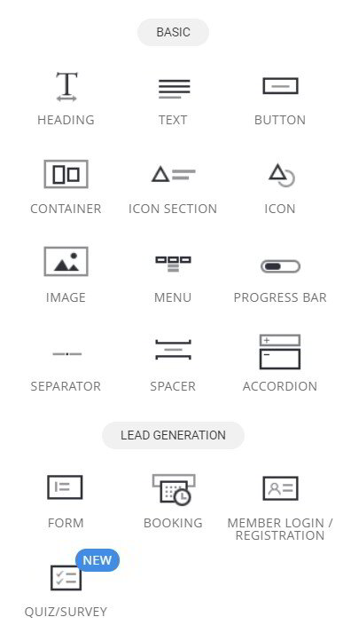 Optiin Inbuilt fast loading widgets