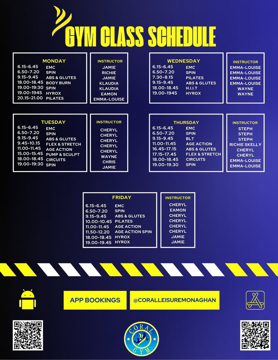 Gym Class Timetable