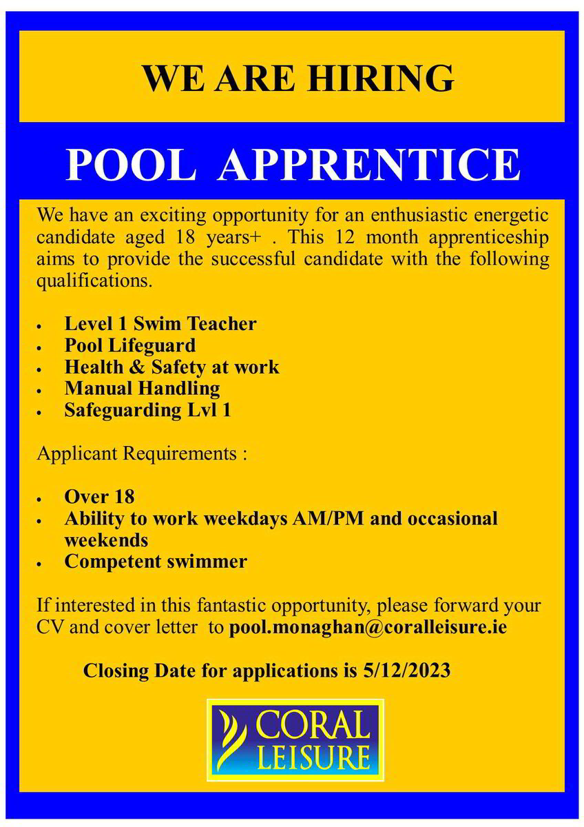 Job Vacancy - Pool Apprentice