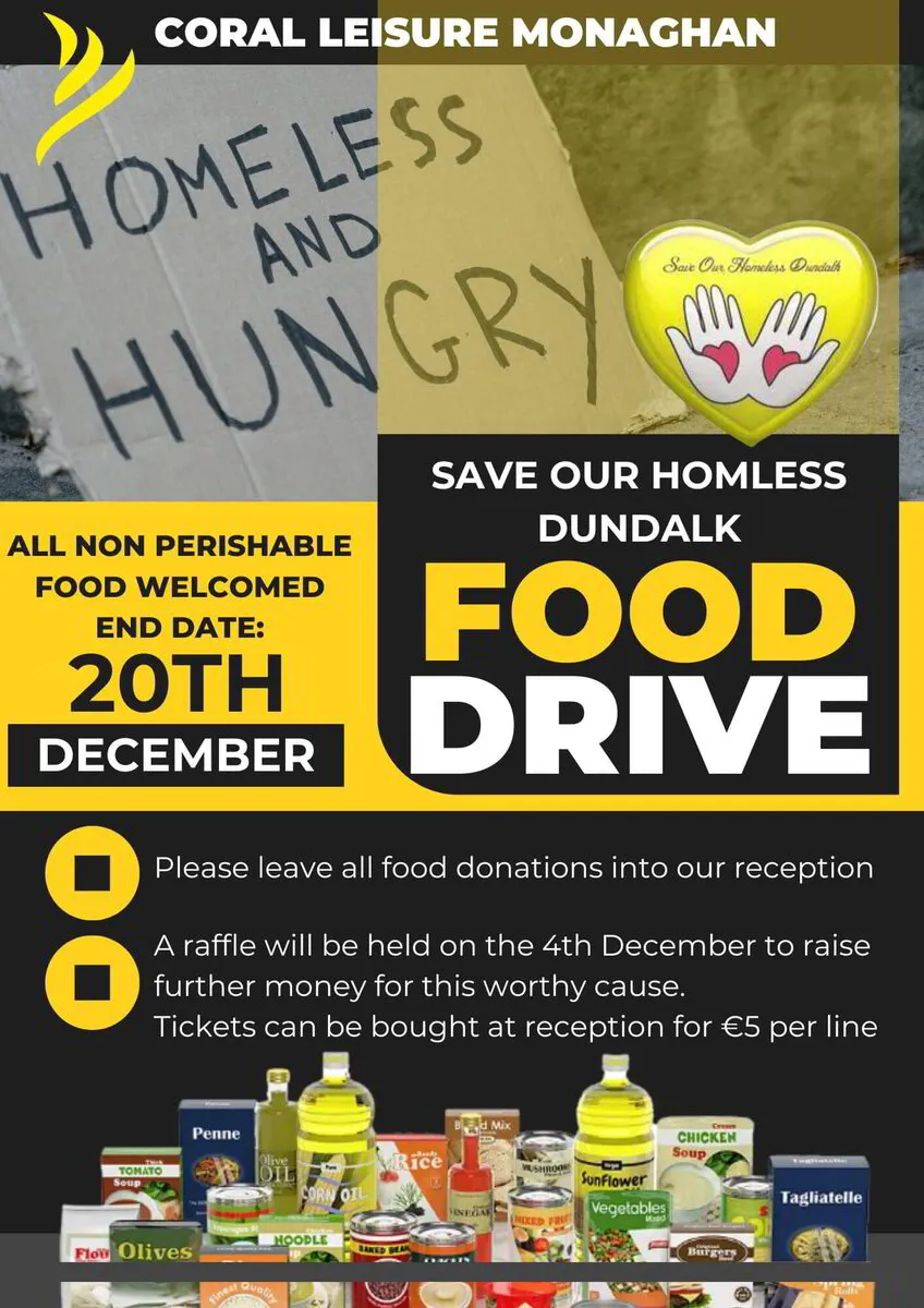 Save our Homeless Food Drive @ Coral Monaghan