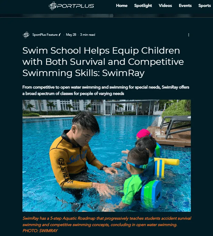 Media | SwimRay Private Swimming Lessons } Top Rated Swim School Sg