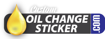Personalized Full Color Custom Oil Change Stickers, Service Reminders