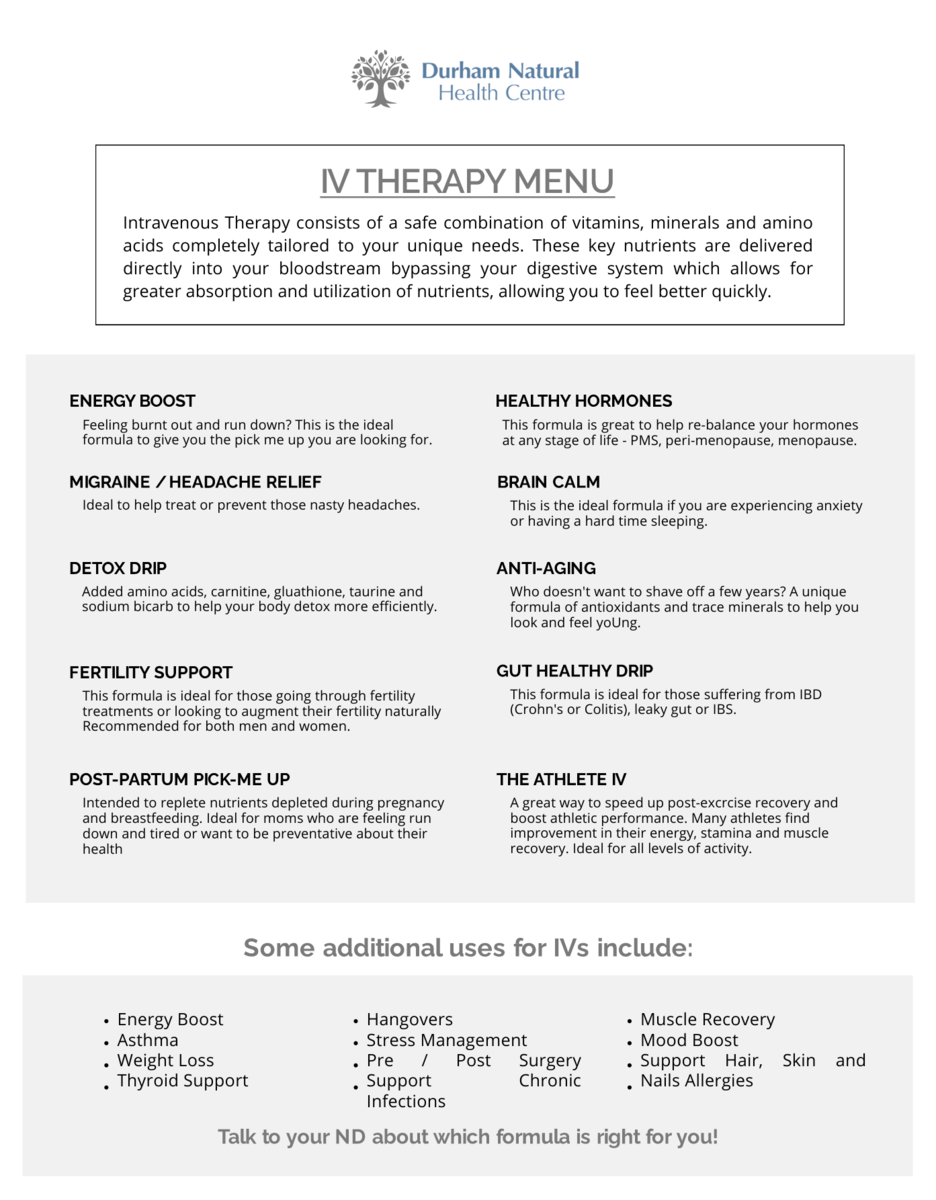 IV Therapy - Durham Natural Health Centre, Ontario