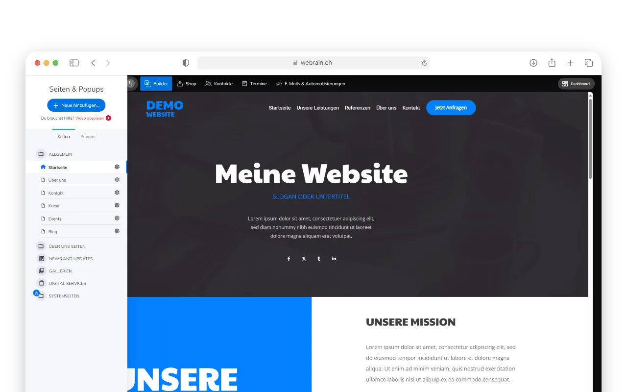WebRain Microsite Builder – Erstelle fokussierte und leistungsstarke ...