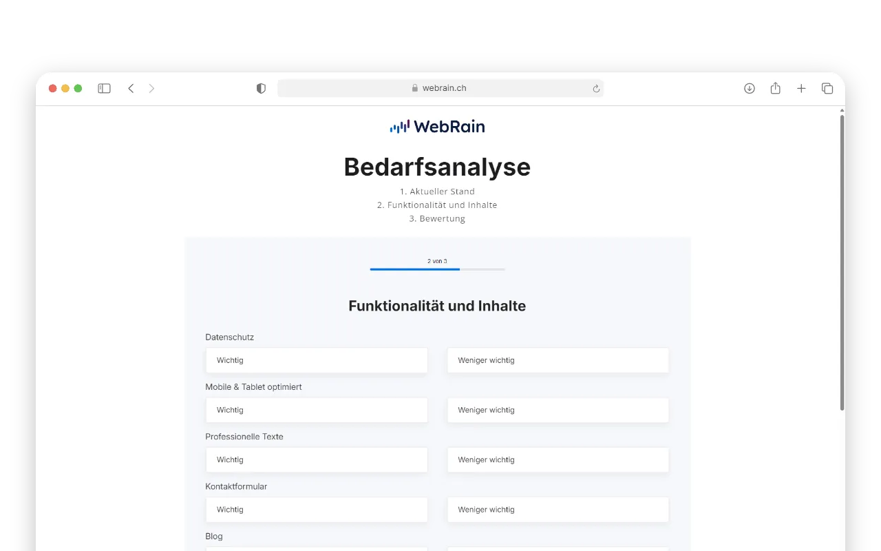 WebRain Umfrage-Tool – Erstelle professionelle Umfragen mühelos