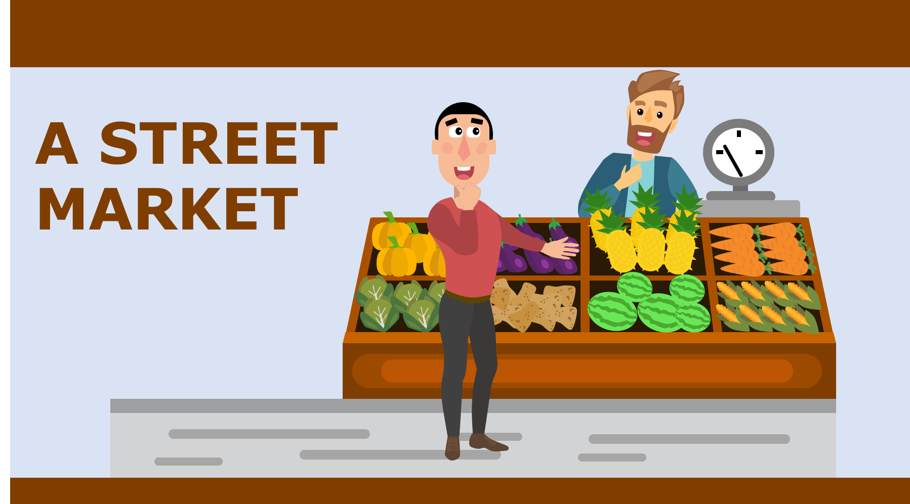 Street Market Cartoon