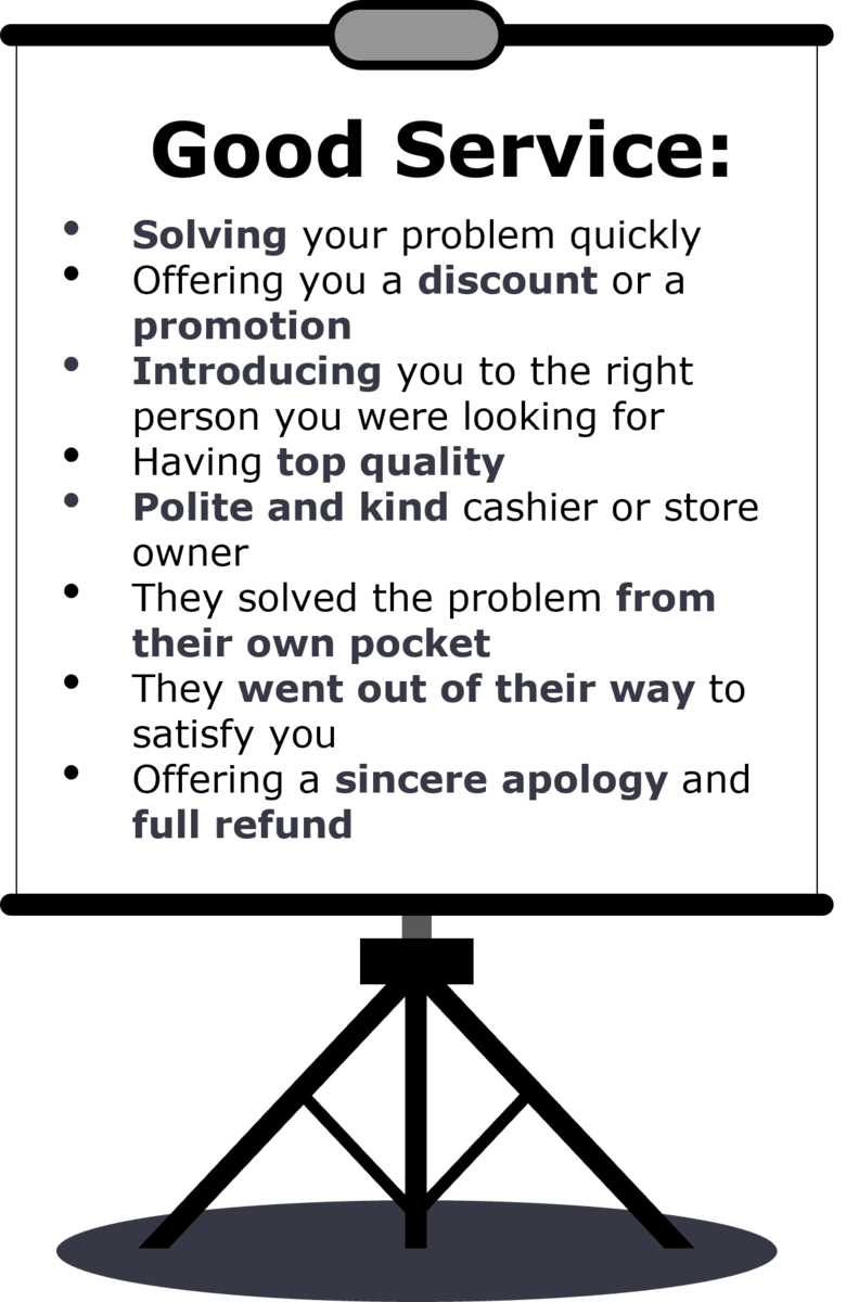 IELTS TOPIC: A Good Service