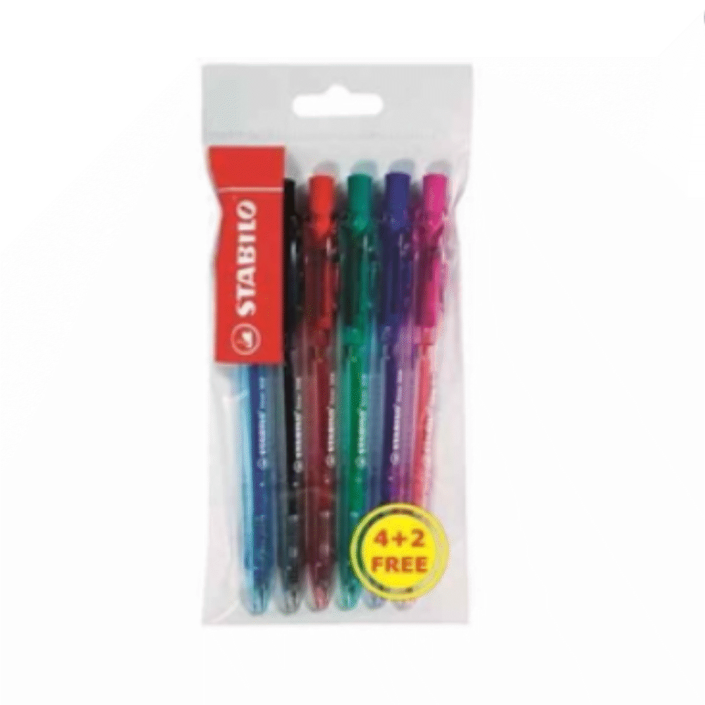 Stabilo Clic Stabiliner Ballpens Set of 6 - Assorted