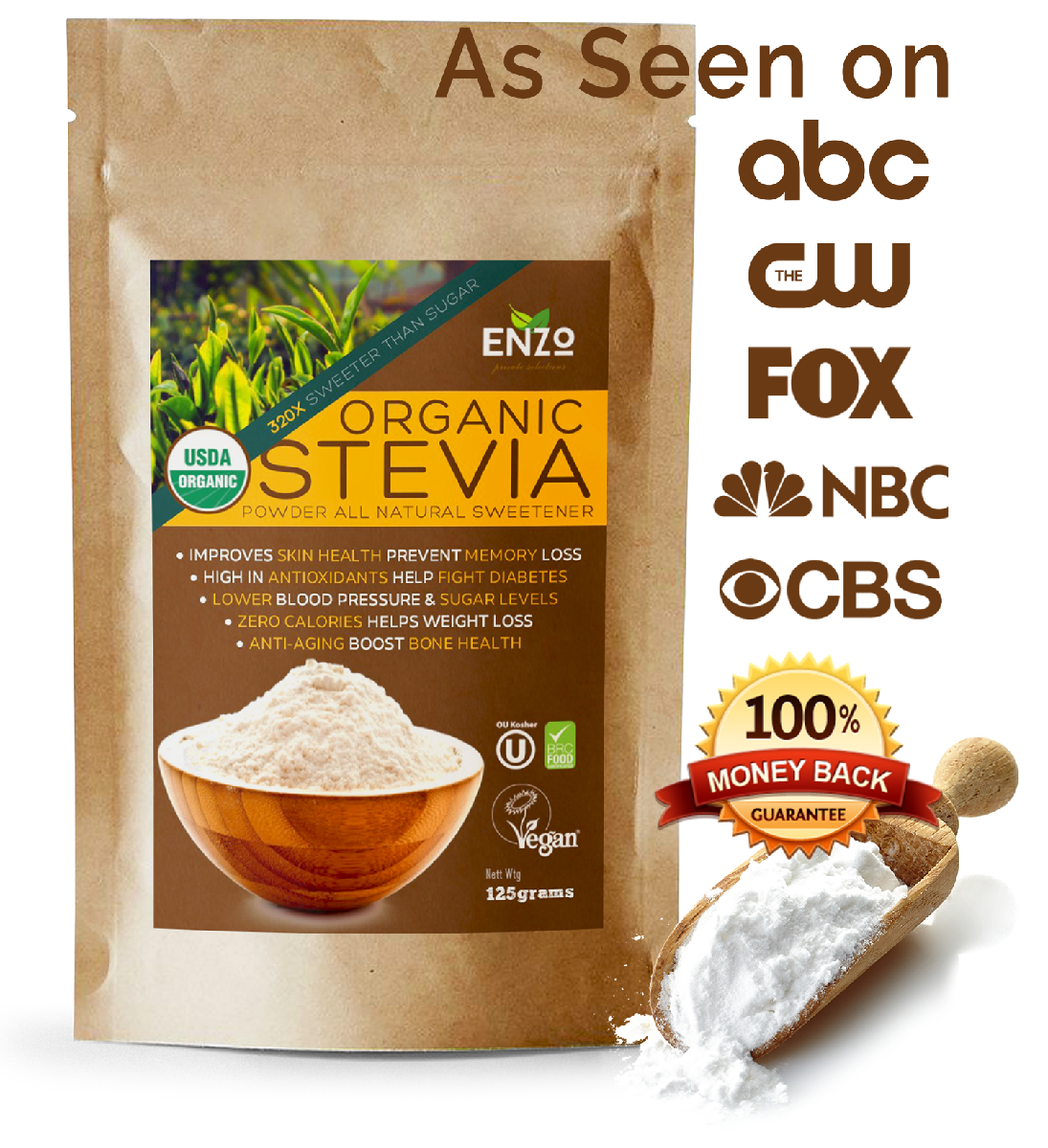 SuperSweet Organic Stevia Powder Extract by Enzo
