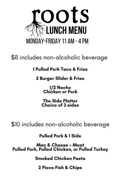 Roots menu store