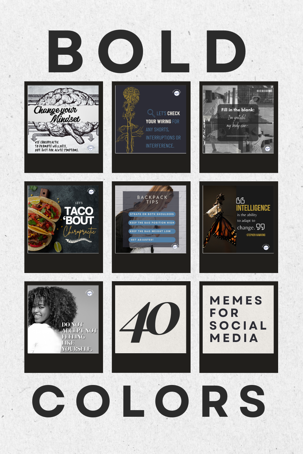 40 Educational Chiro Bold Colors Memes *NEW 4:5 RATIO