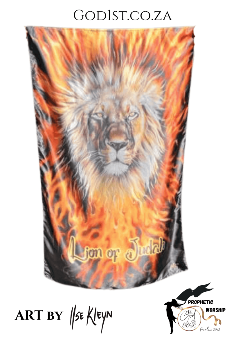 Worship Flag - Lion of Judah Fire