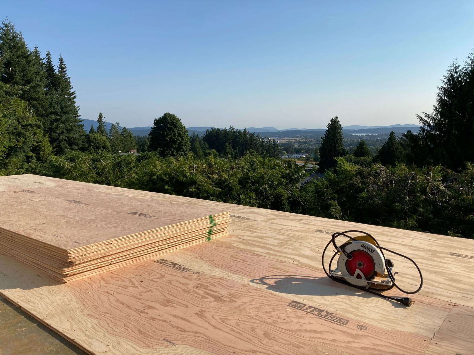 Plywood base for vinyl decking