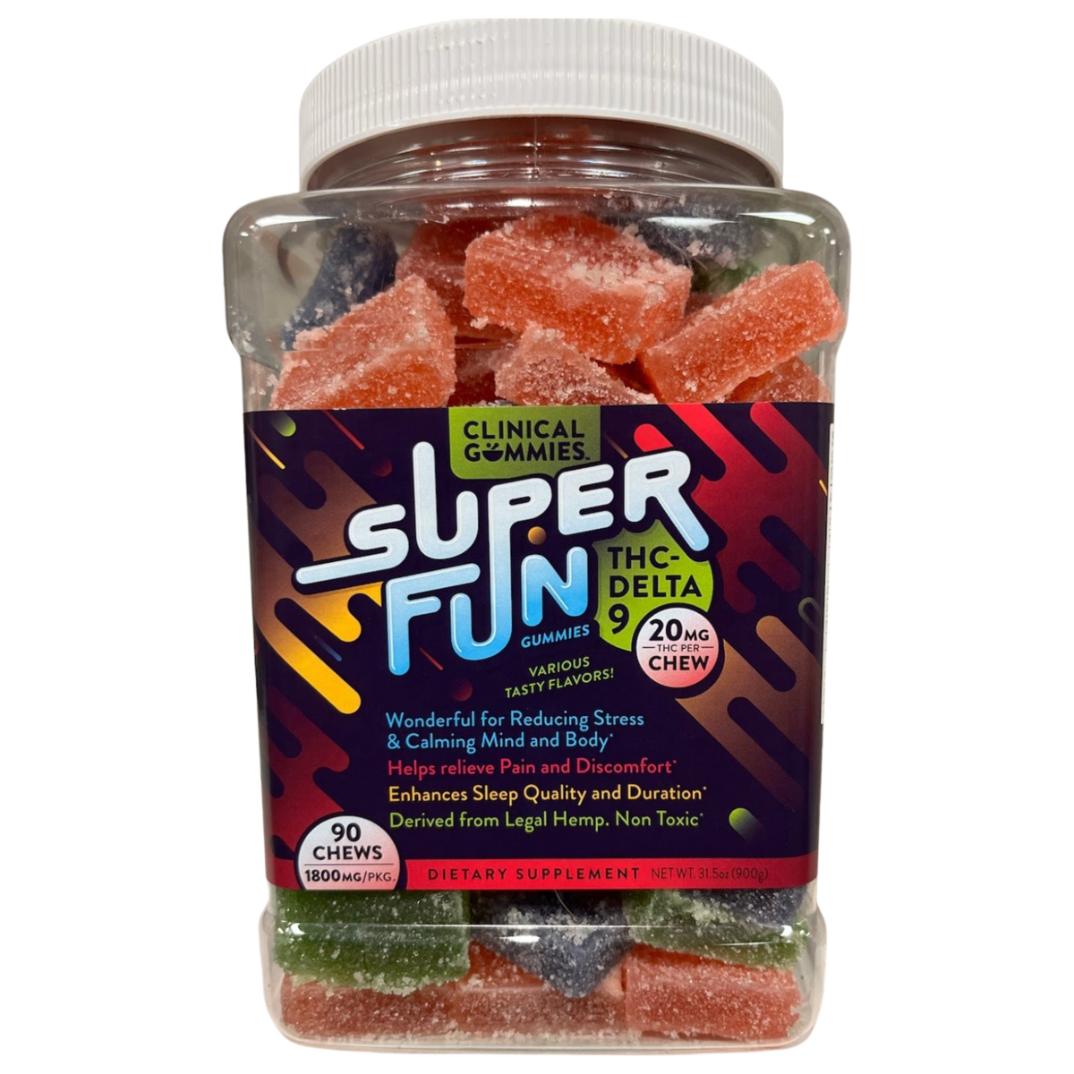 THC Delta-9 Gummies 600mg (30 count) | Super Fun Gummies