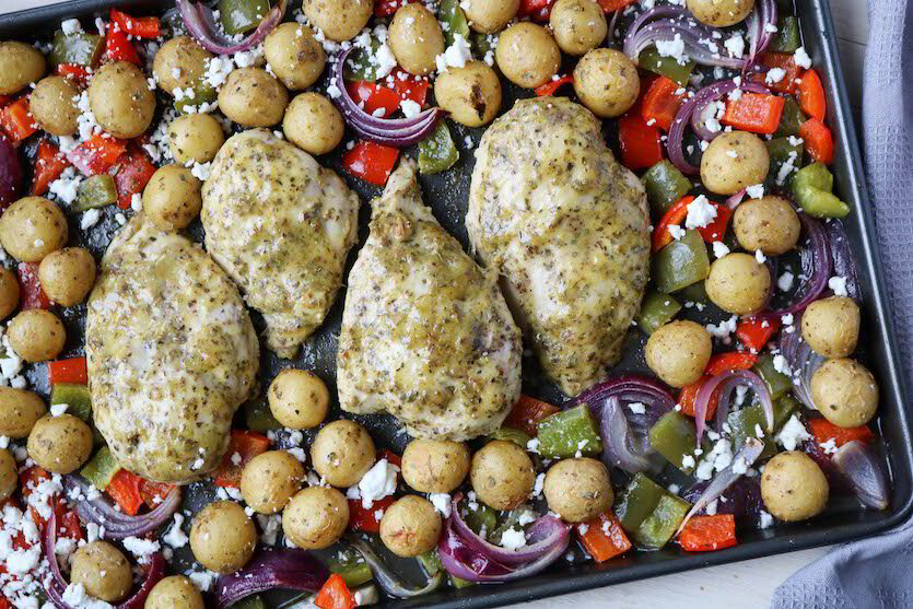 Greek Chicken Tray Bake