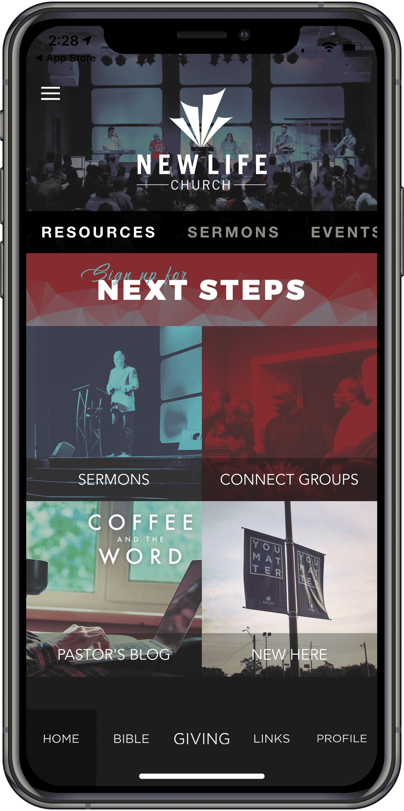 New Life Cypress App Landing Page