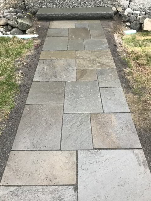 Beehive Stone Masonry | Dry Set Dimensional Flagstone Pathway.