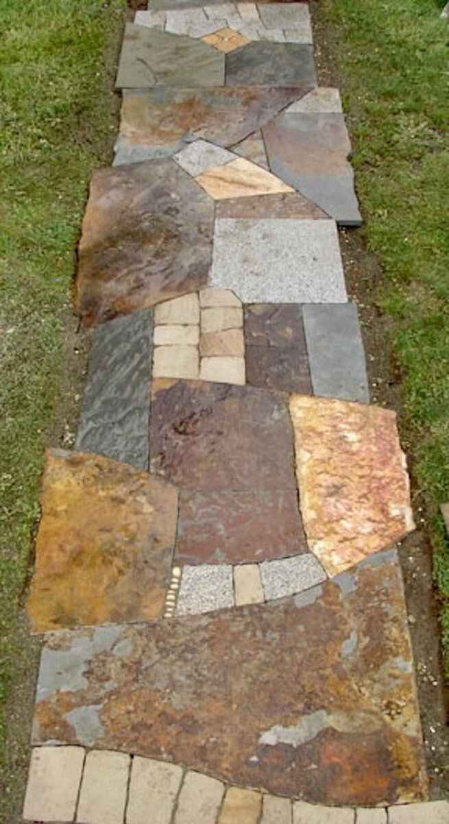 Beehive Stone Masonry | Mortar Set Flagstone/Cobble Pathway