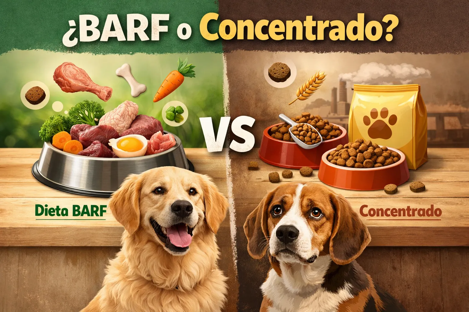 🐾 ¿Es mejor la alimentación BARF o el concentrado para tu perro?