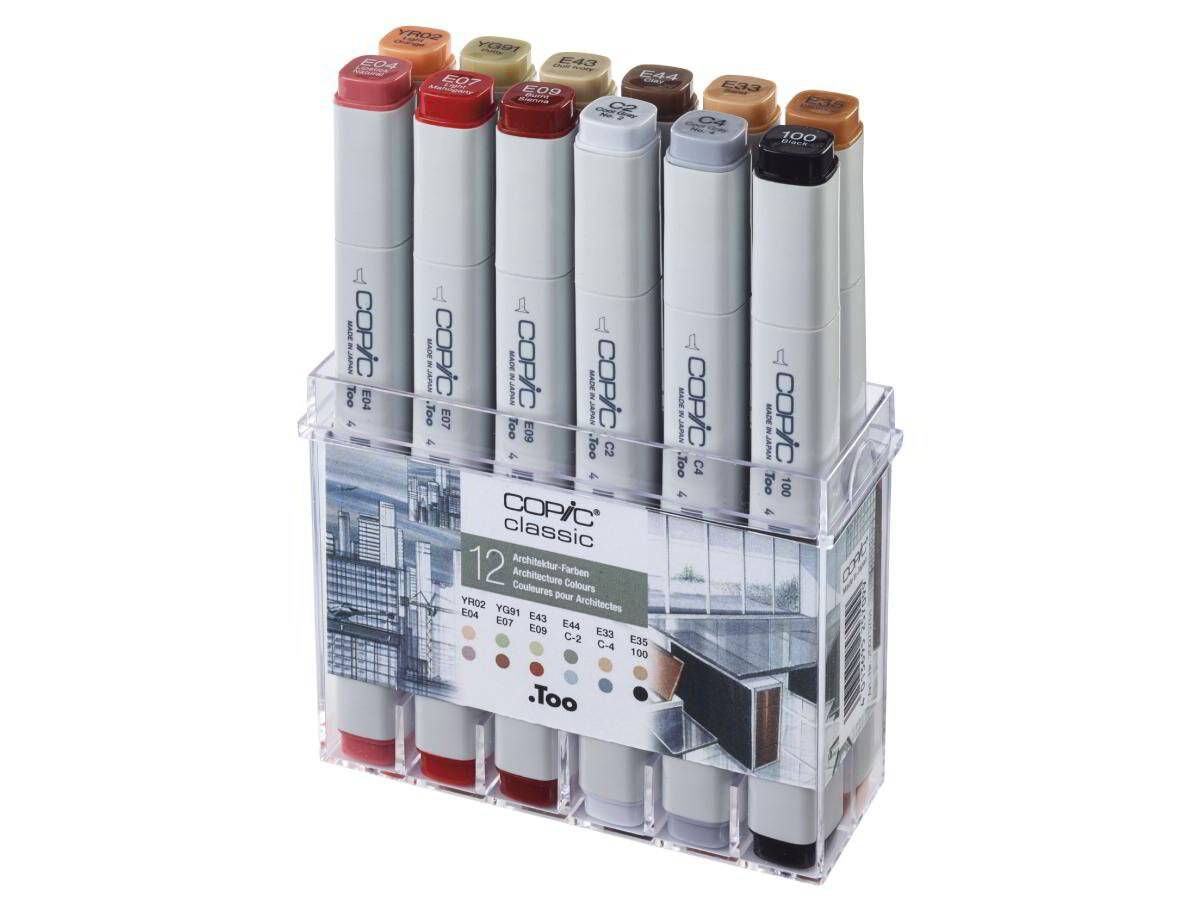 COPIC MARKERSET 12-DELIG 01 ARCHITECTURE COLOURS