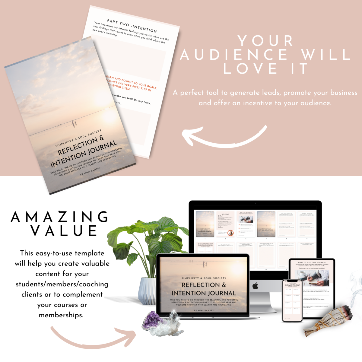 Done for you Reflection and Intention Journal Canva Template for Yoga ...