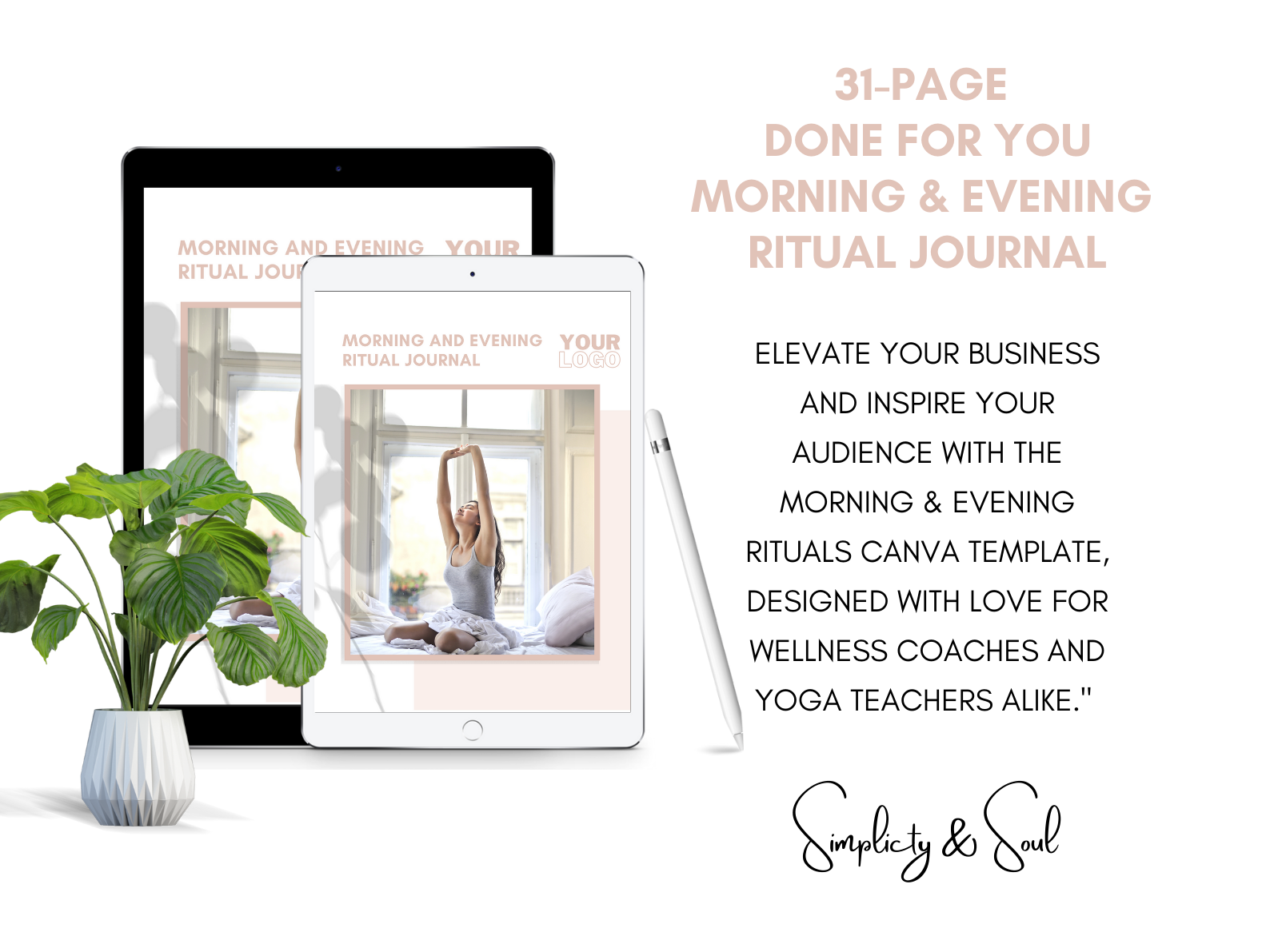 Morning & Evening Ritual Workbook Journal is a done-for-you Canva ...