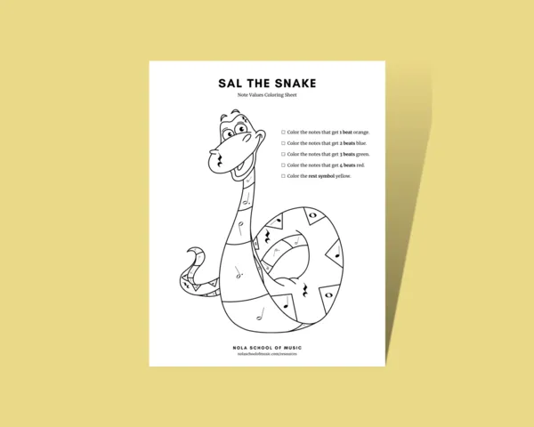 Free Printable Resources | NOLA School of Music | Music Lessons