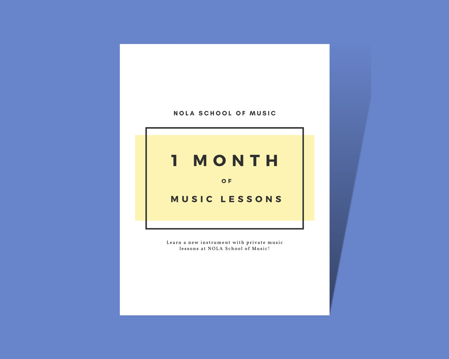 1 Month of Music Lessons