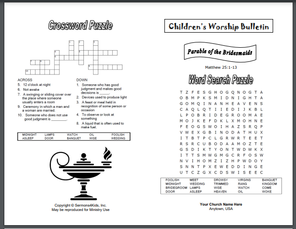 Parable of the Ten Virgins Bible Parable Lessons & Activities for Kids