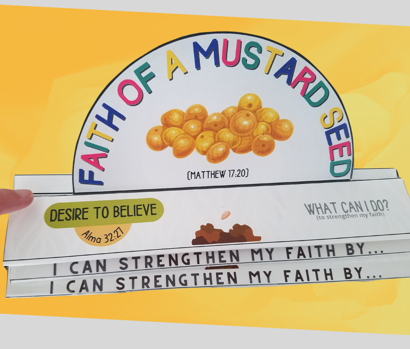 Bible Faith as Mustard Seed Matthew 17 Flipbook Craft (color and b&w)