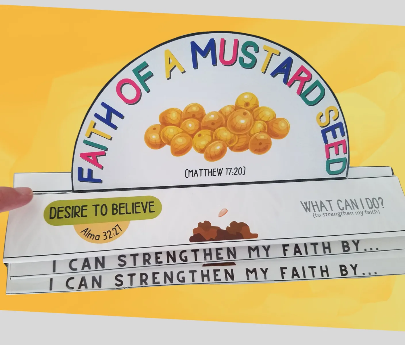 Bible Faith as Mustard Seed Matthew 17 Flipbook Craft (color and b&w)