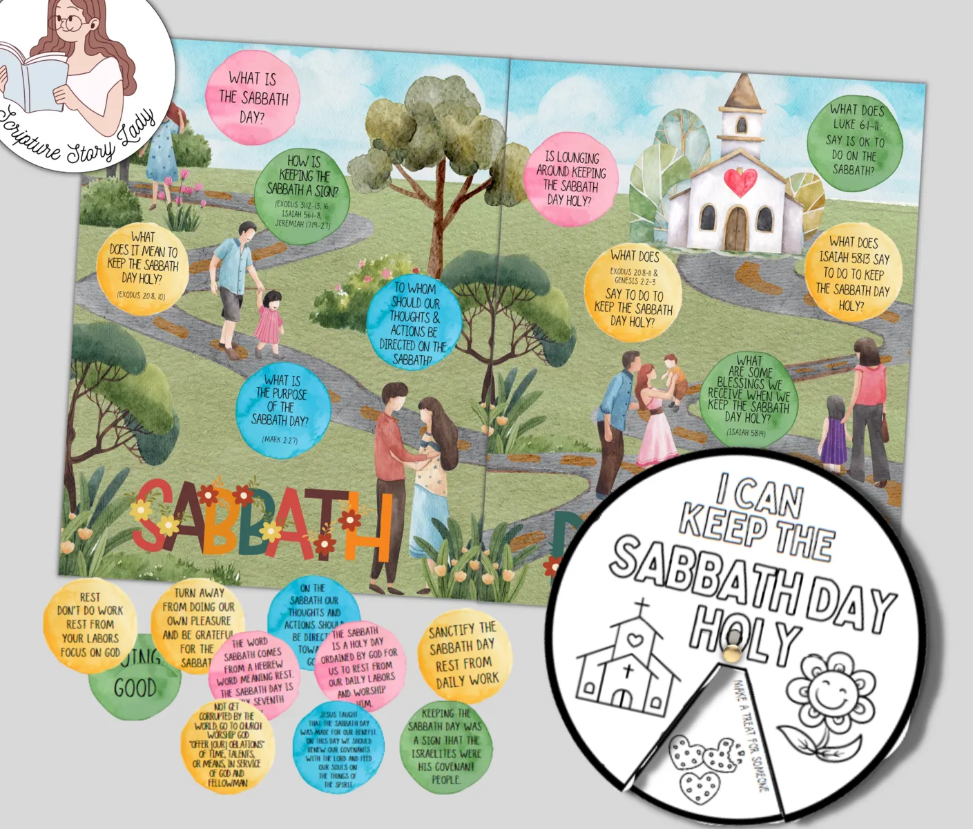 Keep Sabbath Day Holy Kids Bible Printable Activity Bundle