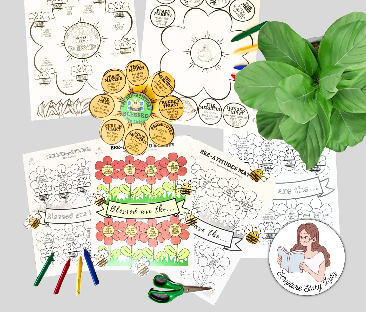 Bible Beatitudes Kids Flower Crafts, Jesus Sermon on Mount, Matthew 5 ...